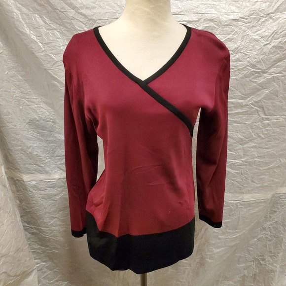 Misook | Tops | Exclusively Misook Petite Womens 0 Acrylic Red Top Size ...